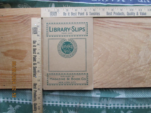 LIBRARY-SLIPS CATALOG NO. 6 magazine & book company New York City $12. ...