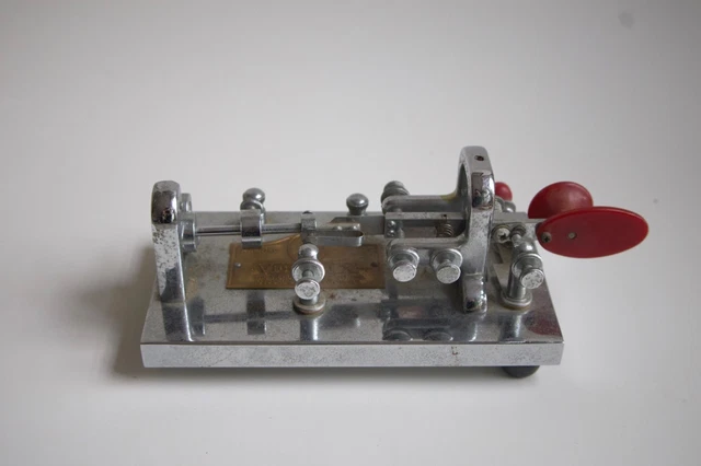 VINTAGE DELUXE ORIGINAL Vibroplex bug Telegraph key chrome finish £137. ...