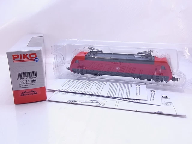 PIKO H0 59259 locomotiva elettrica BR 101 DB AG V rosso per interfaccia CA merce nuova in ...