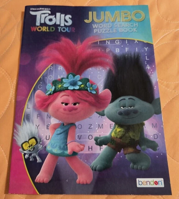 DREAMWORKS TROLLS WORLD Tour JUMBO Word Search Puzzle Book New! Free ...