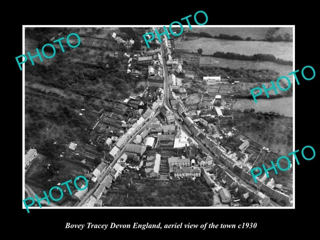 OLD 6 X 4 HISTORIC PHOTO OF BOVEY TRACEY ENGLAND AERIAL VIEW OF TOWN ...