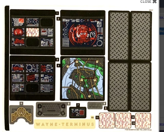 LEGO STICKER SHEET Superheroes The Batman Batcave: The Riddler Face-off ...