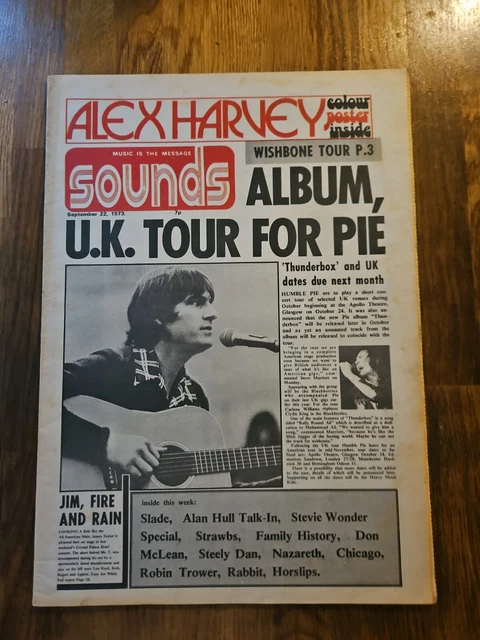 SOUNDS NEWSPAPER SEPTEMBER 22nd 1973 James Taylor Cover Alex Harvey ...