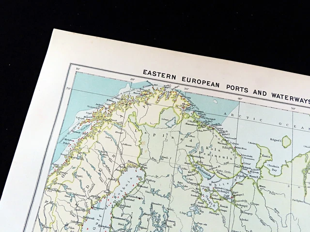 ANTIQUE STEAMSHIP ROUTE Map Eastern Europe Ports European Naval ...