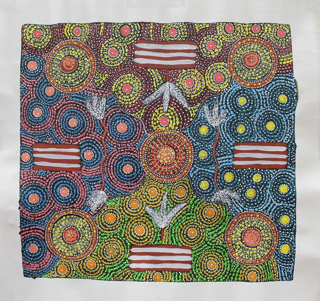 WARRINA DESIGNS AUSTRALIAN Aboriginal Art indigenous Painting Canvas ...
