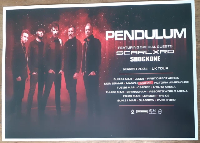 PENDULUM - LIVE band music show 2024 UK promotional tour concert gig poster £5.99 - PicClick UK