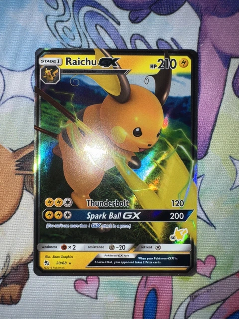 POKÉMON TCG RAICHU GX Hidden Fates Holo Ultra Rare Card 20/68 £0.75 ...