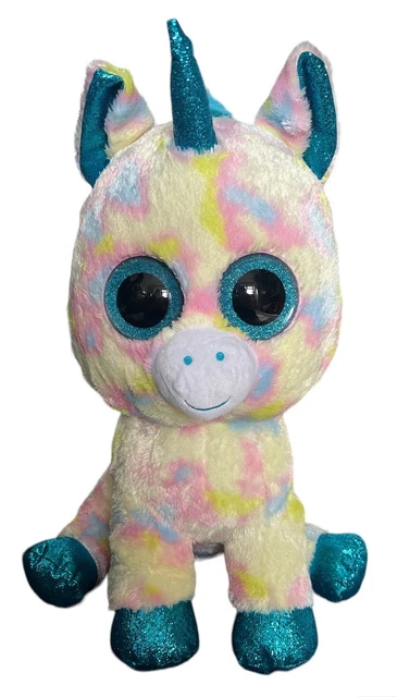 TY BEANIE BOO Large Huge Blitz Glitter Eye Unicorn 42cm 16.5 ...