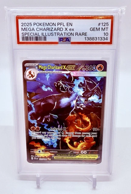 MEGA CHARIZARD X EX 125/094 SIR Phantasmal Flames ME:02 English PSA 10 ...