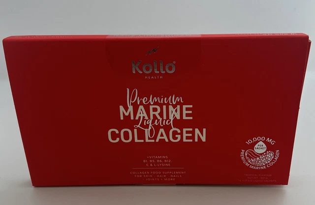 KOLLO PREMIUM LIQUID Marine Collagen, 21.5g x 14 Sachets Tropical Flavour Dec 24 £28.00 ...