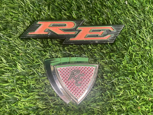 RE ROTARY ENGINE OEM Badge Emblem Set Mazda RX7 FB JDM RX2 RX3 RX4 REPU ...