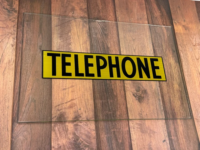 VINTAGE AUSTRALIAN PMG Telecom GLASS Phonebox Phonebooth Telephone Sign ...