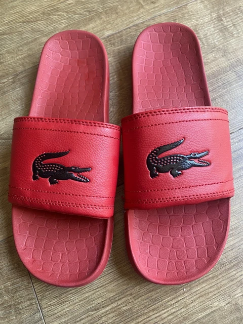 MENS GENUINE LACOSTE Sliders Size 8 Red And Black In Colour £7.00 ...