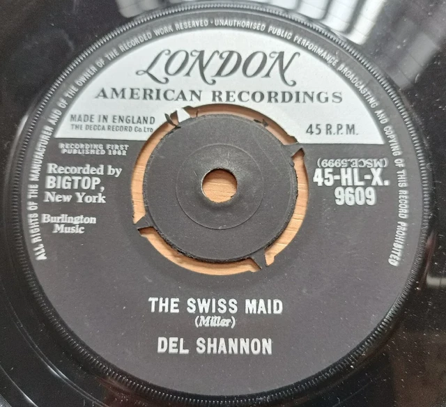 DEL SHANNON THE Swiss Maid - Rare Original Uk London 7" Vinyl Single ...
