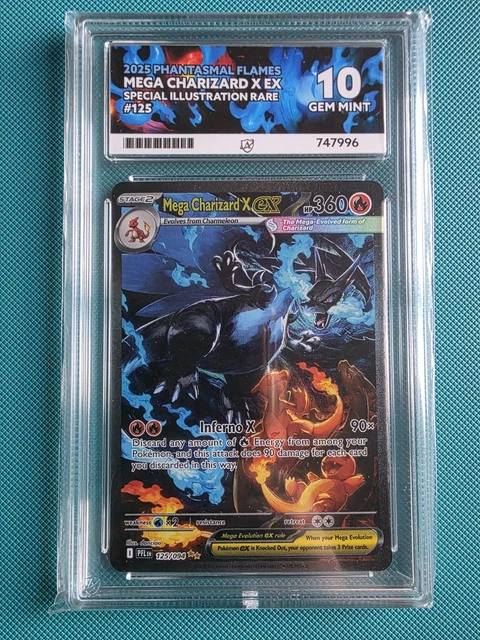 POKEMON TCG MEGA Charizard X EX 125/094 🔥 - Ace 10 PERFECT SUBGRADES £ ...