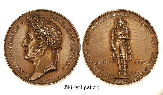 MEDAGLIA STATUA DI NAPOLEONE I Ristabilita Su Colonna, 1833. Luigi ...