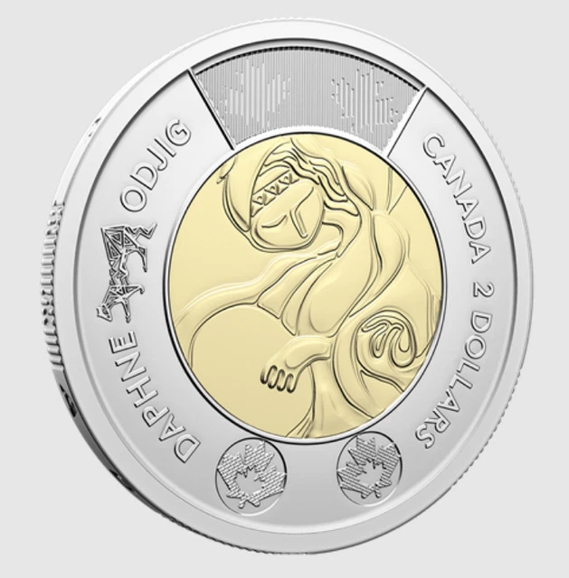 2025 CANADA TOONIE roll Daphne Odjig - 25 x $2 noncoloured coins in ...