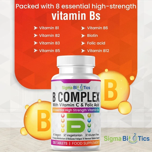 120 X VITAMIN B Complex Tablets - 8 Essential B Vitamins & Vitamin C £7 ...