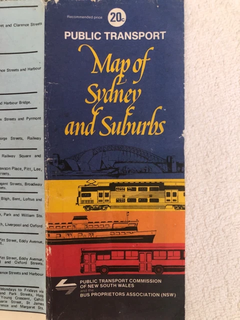 SYDNEY MAP PUBLIC Transport Map of Sydney $12.00 - PicClick AU