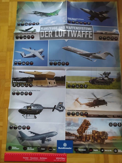 POSTER BUNDESWEHR LUFTWAFFE, Flugzeuge, Waffensysteme EUR 2,00 ...
