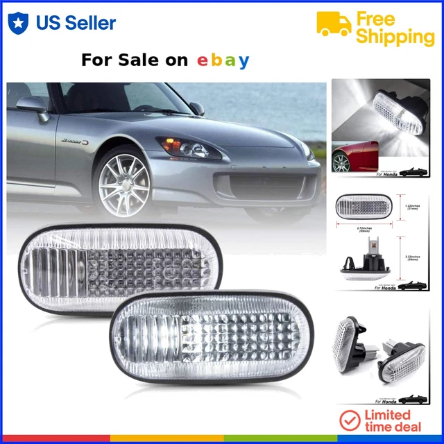 SIDE MARKER LIGHT Set LED Clear Lens Waterproof for Honda S2000 Civic ...