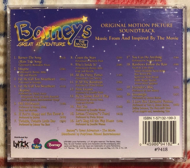BARNEY'S GREAT ADVENTURE {Original Motion Picture Soundtrack} [1998 ...