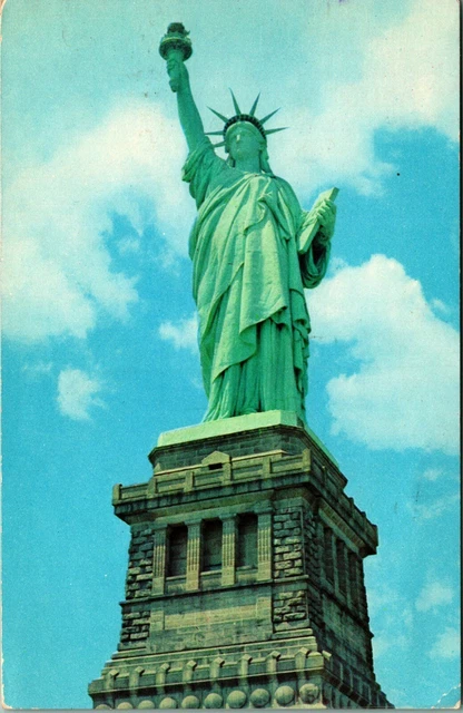 STATUE DE LA Liberté New York Ny Nyc Chrome Carte Postale C3 EUR 3,37 ...