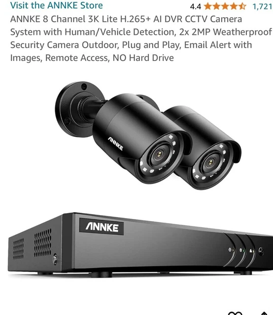 ANNKE 8 CHANNEL 3K Lite H.265+ AI DVR CCTV Camera System with Human ...