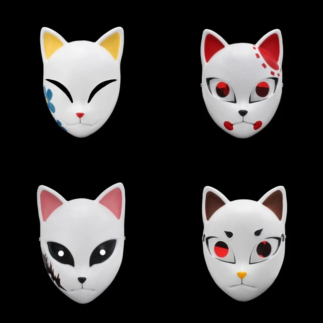 DEMON SLAYER FOX Mask Kamado Tanjirou Makomo Sabito Cosplay Prop Resin ...