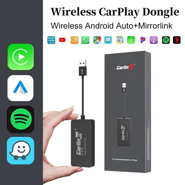 CARLINKIT WIRELESS APPLE CarPlay Wireless Android Auto Dongle Mirror ...