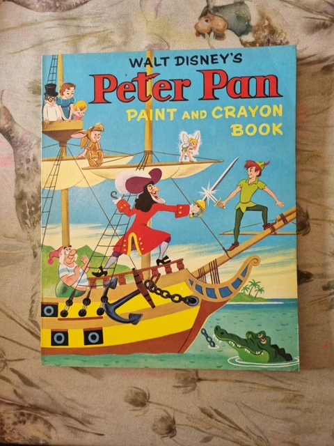 VINTAGE WALT DISNEY Peter Pan Paint And Crayon Book (Coulouring Book ...