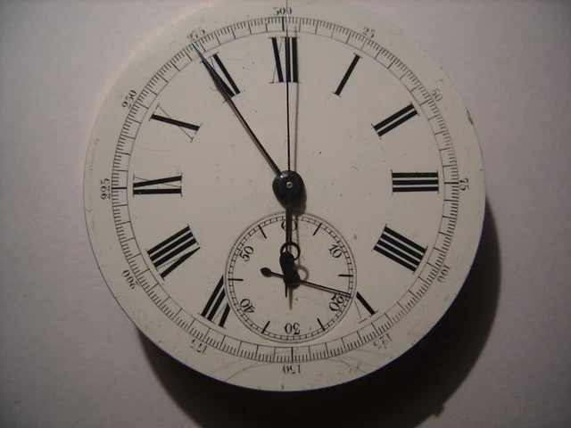 CHRONOGRAPH ANTIQUE POCKET WATCH MOVEMENT & DIAL,44 mm.,AXLE IN GOOD ...