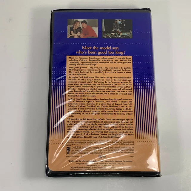 RISKY BUSINESS VHS Clamshell 1983 First Edition Warner Home Video Tom ...