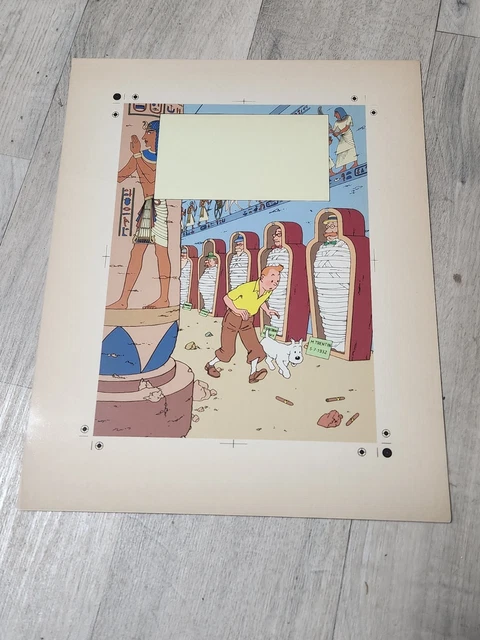 PLANCHE TINTIN MISE en couleur celluloid les cigares du pharaon 22x30cm ...