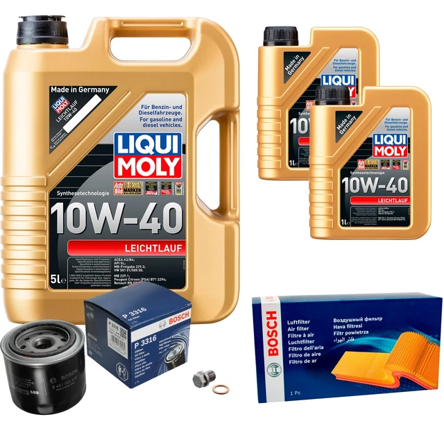 BOSCH INSPECTION SET 7 L Huile Liqui Moly Légèreté 10W-40 pour Hyundai Trajet Fo EUR 97,30 ...