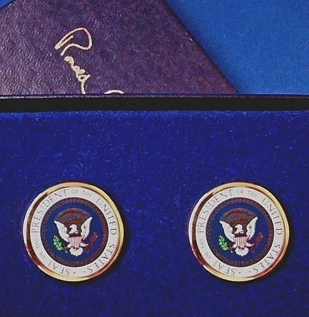 RONALD REAGAN SIGNED Full Color Series Presidential Seal Cufflinks ...