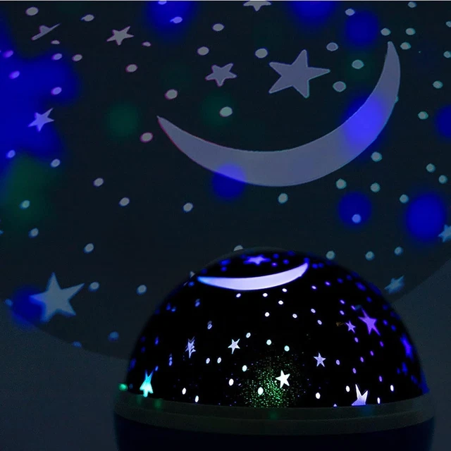 ROTATING LED STAR Moon Sky Night Light Projector Lamp for Kids Baby ...