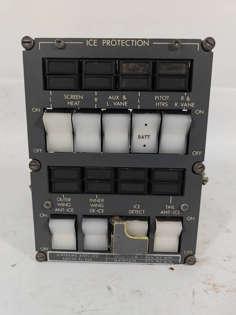 BAE 146 AIRCRAFT Cockpit Overhead Pilot Ice Protection Panel Simulator ...