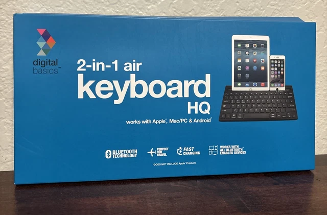 DIGITAL BASICS 2-IN-1 Air Keyboard HQ Bluetooth Technology Black 008 ...