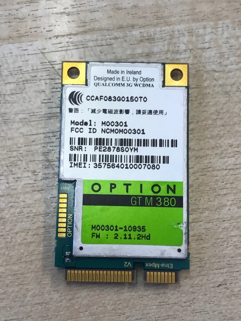 OPZIONE GTM380 3G Wwan Banda Larga Mobile GPS Scheda Tavola M00301 Gt M ...