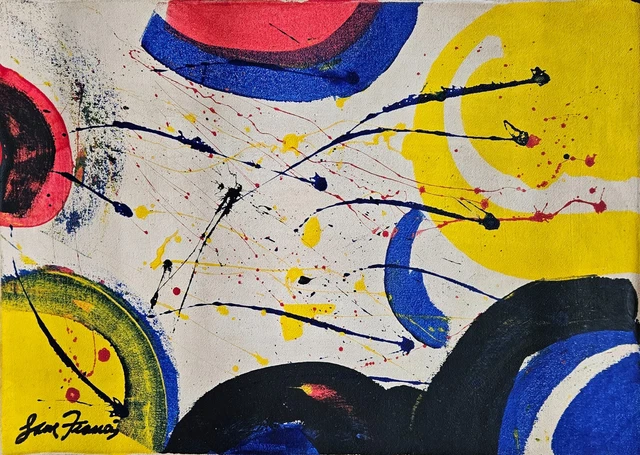 VINTAGE ABSTRACT PAINTING Signed Sam Francis, Modern Old 20th Century ...