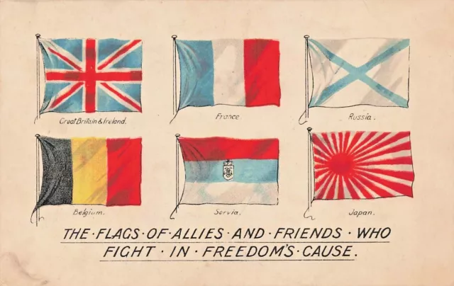 WW1 FLAGS OF THE ALLIES AND FRIENDS Patriotic Postcard EUR 4,20 ...