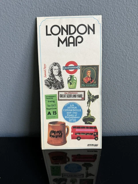 VINTAGE PAPER ROAD Map Of London, England 1975 BTA Publications ...