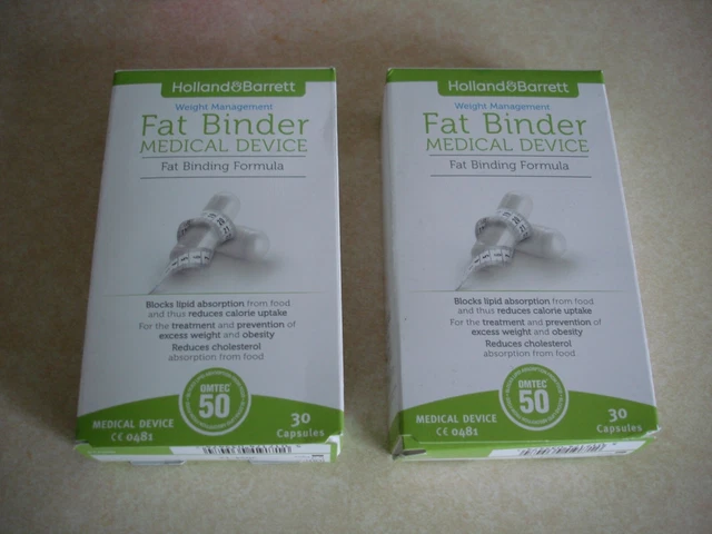 HOLLAND & BARRETT Fat Binder 2 x 30 Cap with OMTEC50, Blocks Lipid ...