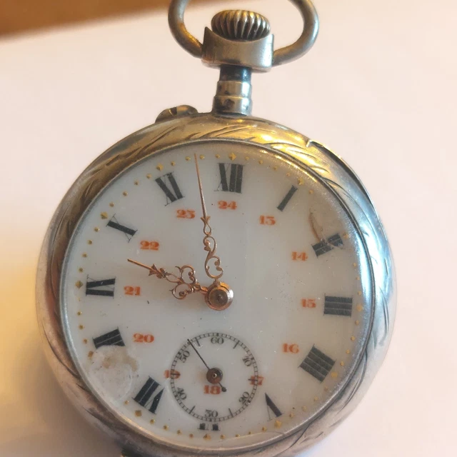 MONTRE GOUSSET EN argent fonctionne diamètre 42mm EUR 27,50 - PicClick FR