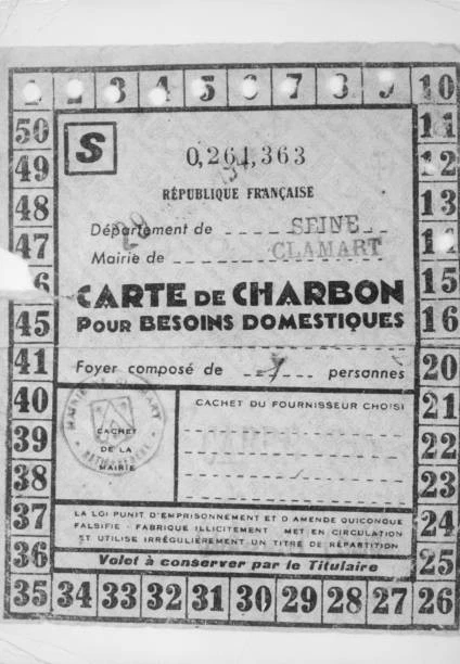 COAL RATION CARD in Clamart in the 1940s Historic Old Photo £5.16 ...