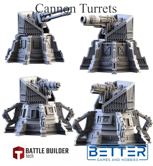CANNON TURRETS, FANTASY, Sci-Fi Grimdark, tabletop wargame terrain. D&D ...