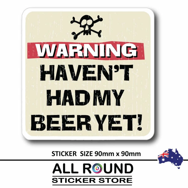WARNING BEER STICKER--DECAL,-CAR-STICKER,-MAN-CAVE-STICKER-,-BUMPER ...