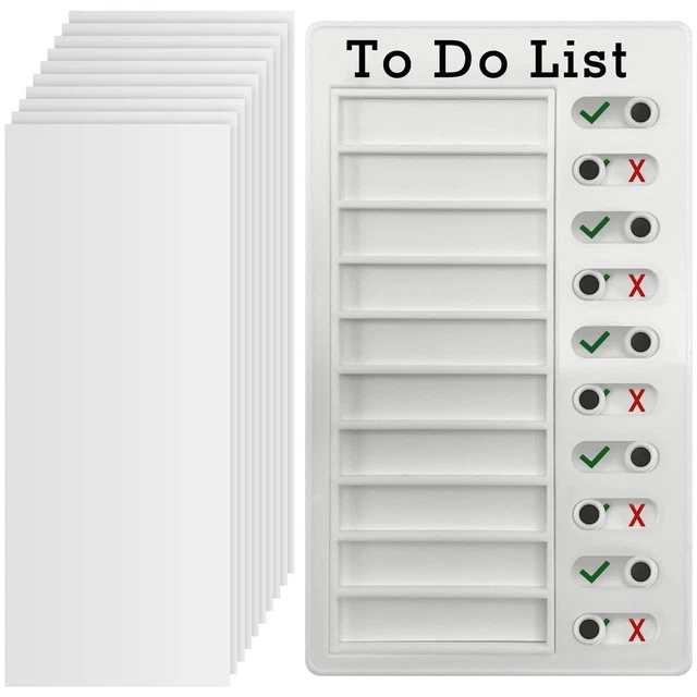 CHECKLIST MEMO BOARD Plastic Task Pad to Do List Daily Chore Chart ...