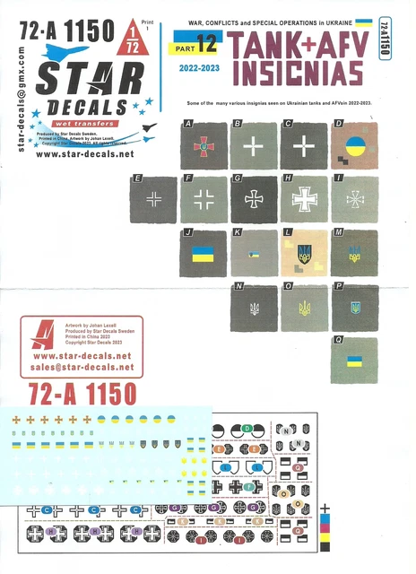 STAR DECALS 1/72 Ukrainian Tank & AFV Insignia I £13.25 - PicClick UK